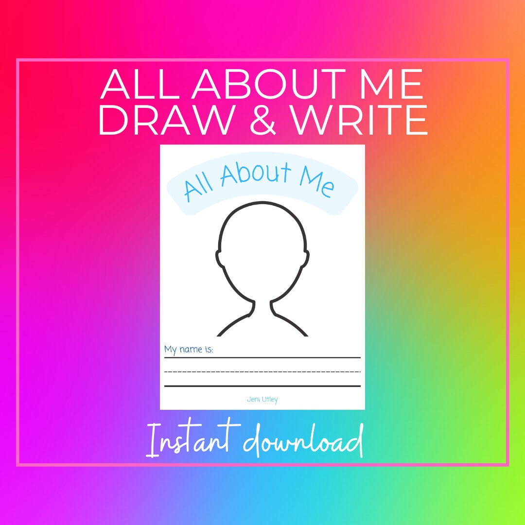 All About Me Unit Study Color and Write Preschool Printables - Etsy