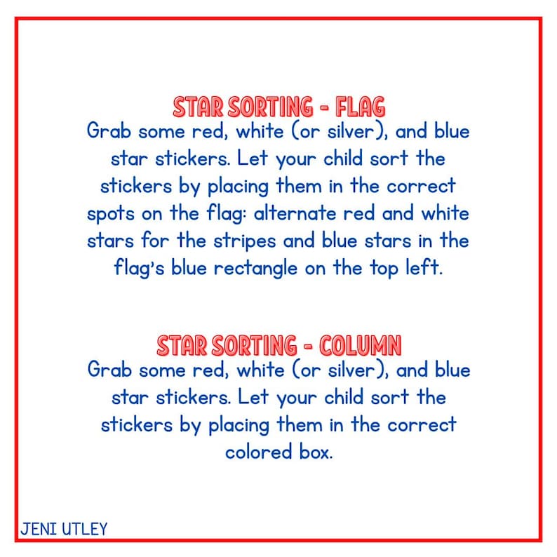 Star Sorting Activity | 4th of July Fine Motor and Color Sorting Fun - Etsy