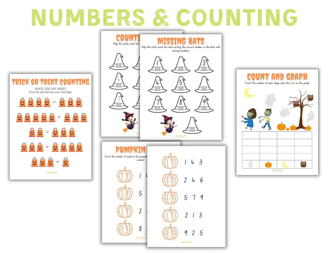 Halloween Learning Bundle Halloween Homeschool Preschool Kindergarten ...