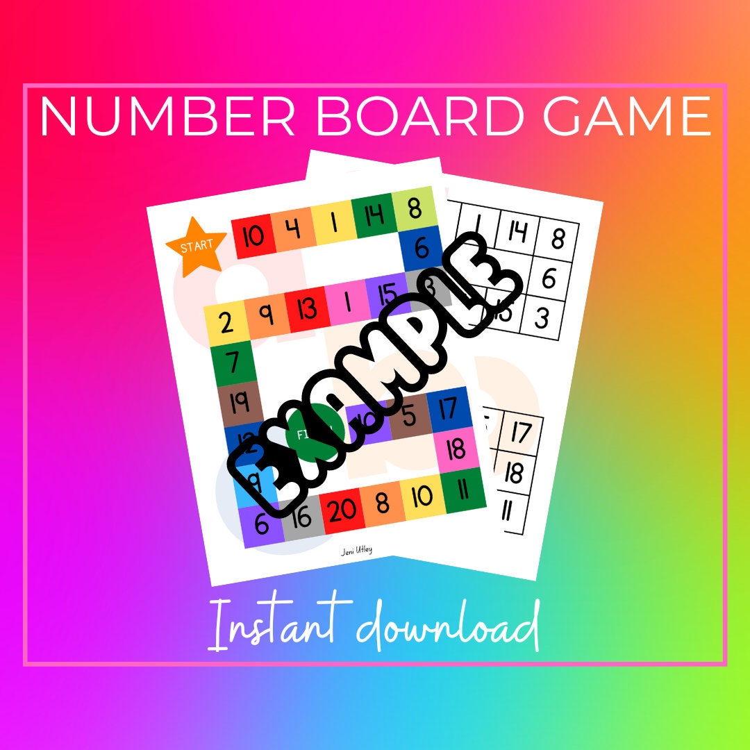 Numbers Board Game for Preschoolers - Etsy