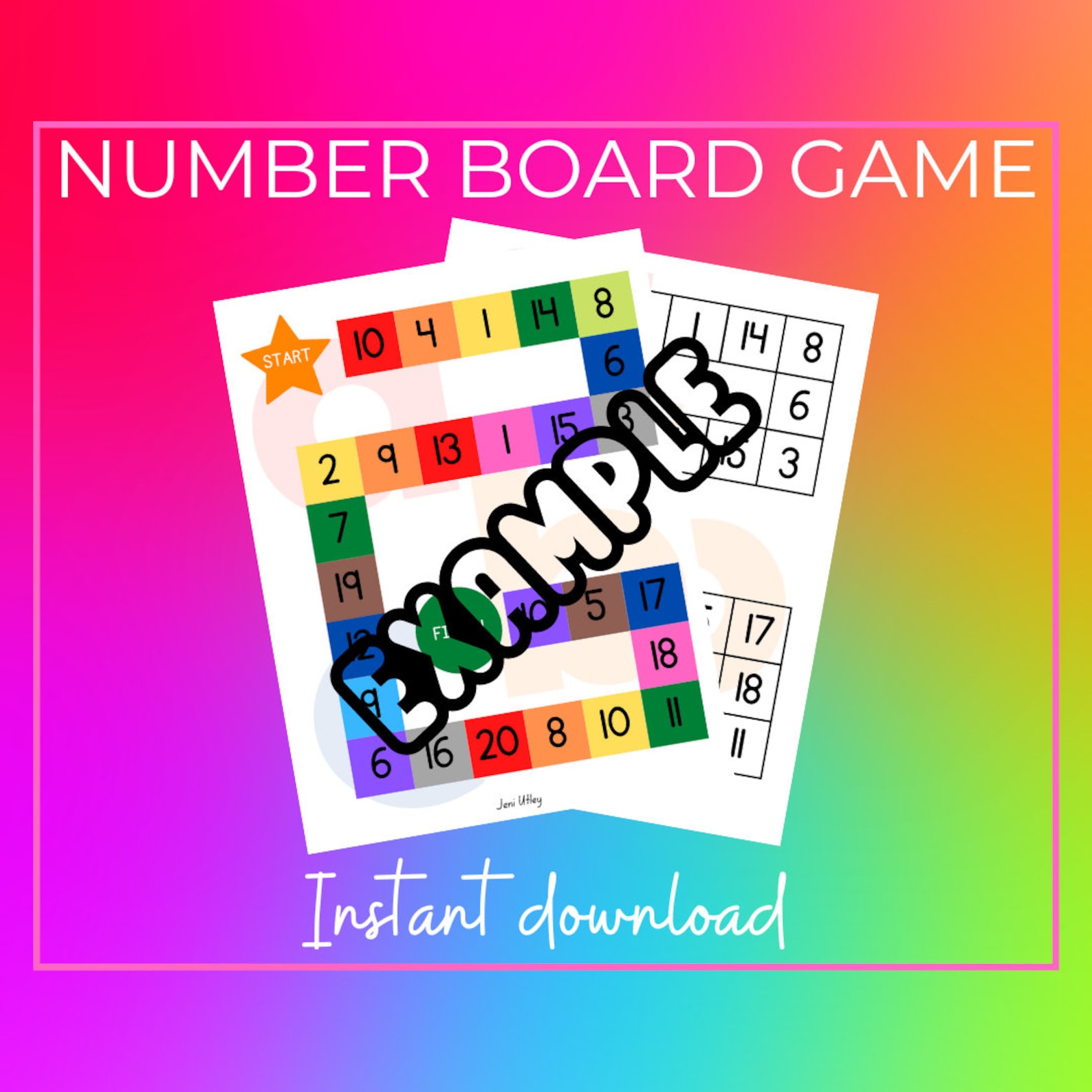 Numbers Board Game for Preschoolers - Etsy