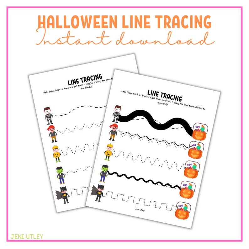 Halloween Pre Writing Line Tracing | Pre Writing | Preschool - Etsy