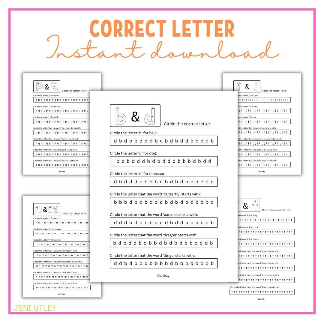 Alphabet Worksheets for Kids Similar Letters Determine the Difference ...