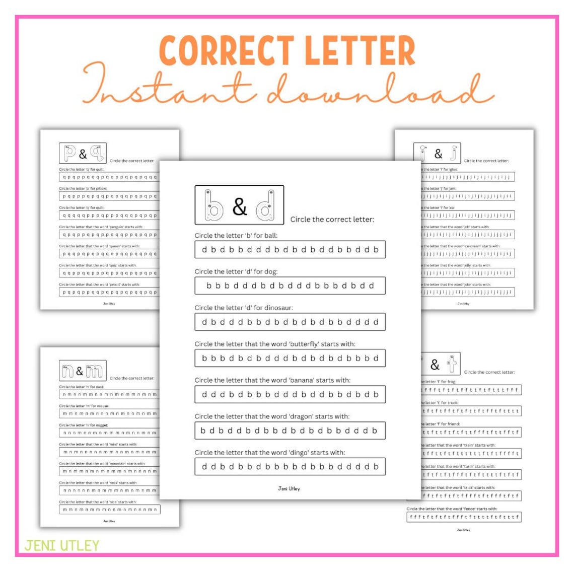 Alphabet Worksheets for Kids Similar Letters Determine the Difference ...
