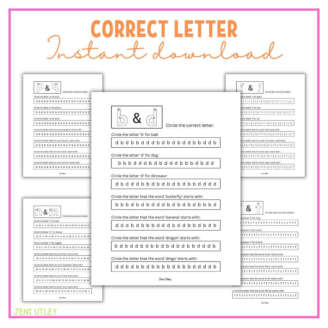 Alphabet Worksheets for Kids Similar Letters Determine the Difference ...