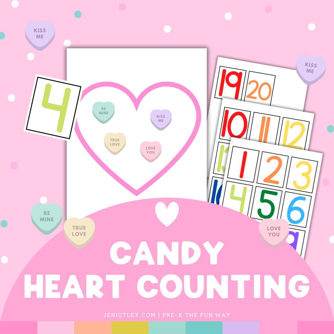 Valentine's Day Counting Activity | Preschool Math Game - Etsy