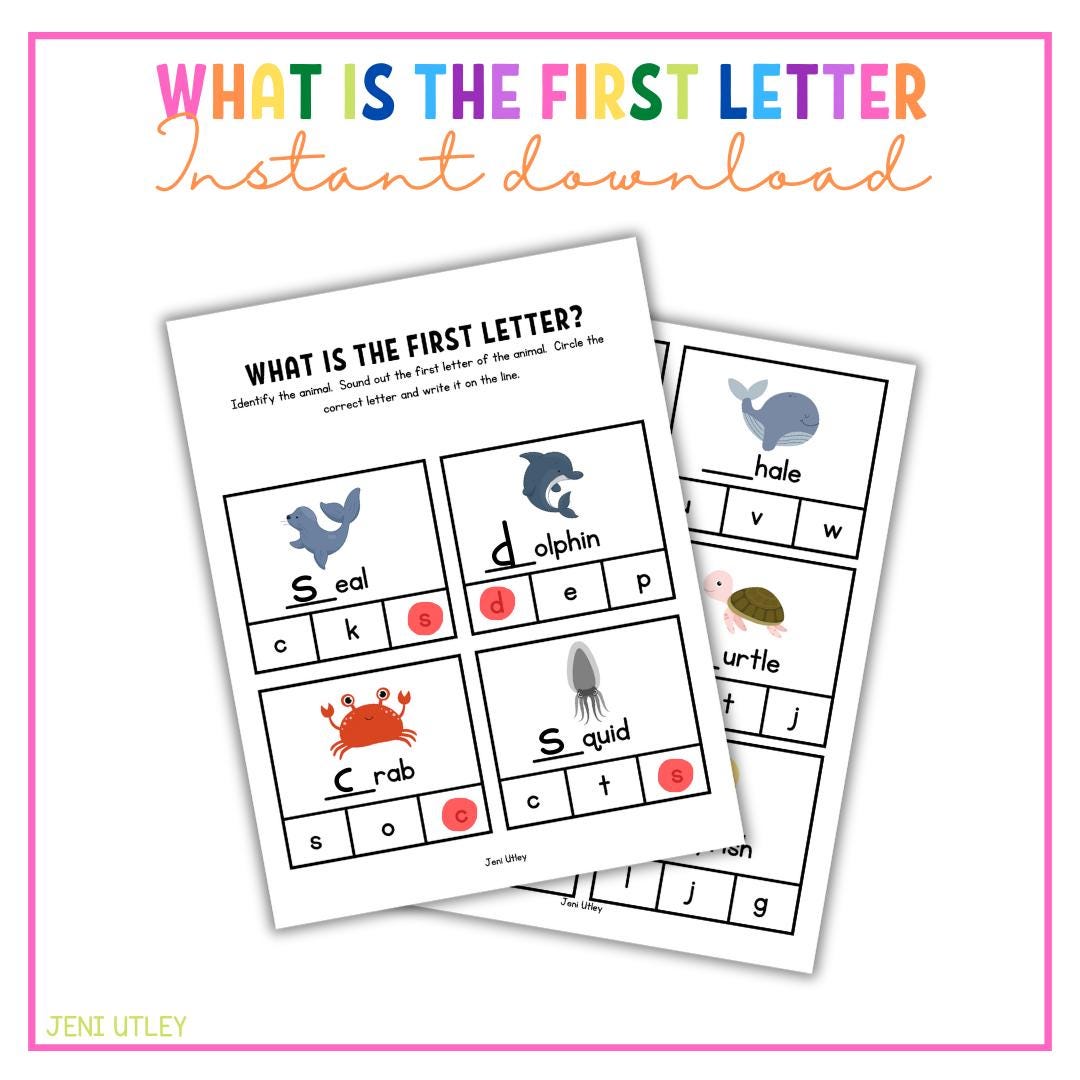 What is the First Letter? | Ocean-themed | Phonics | Alphabet and ...