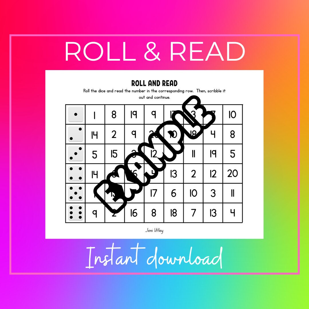 Numbers Dice Game for Preschoolers - Etsy