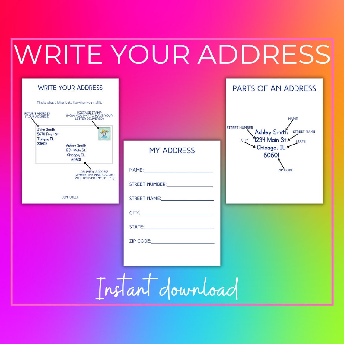 Write Your Address | Post Office Unit Study | Preschool Printable - Etsy