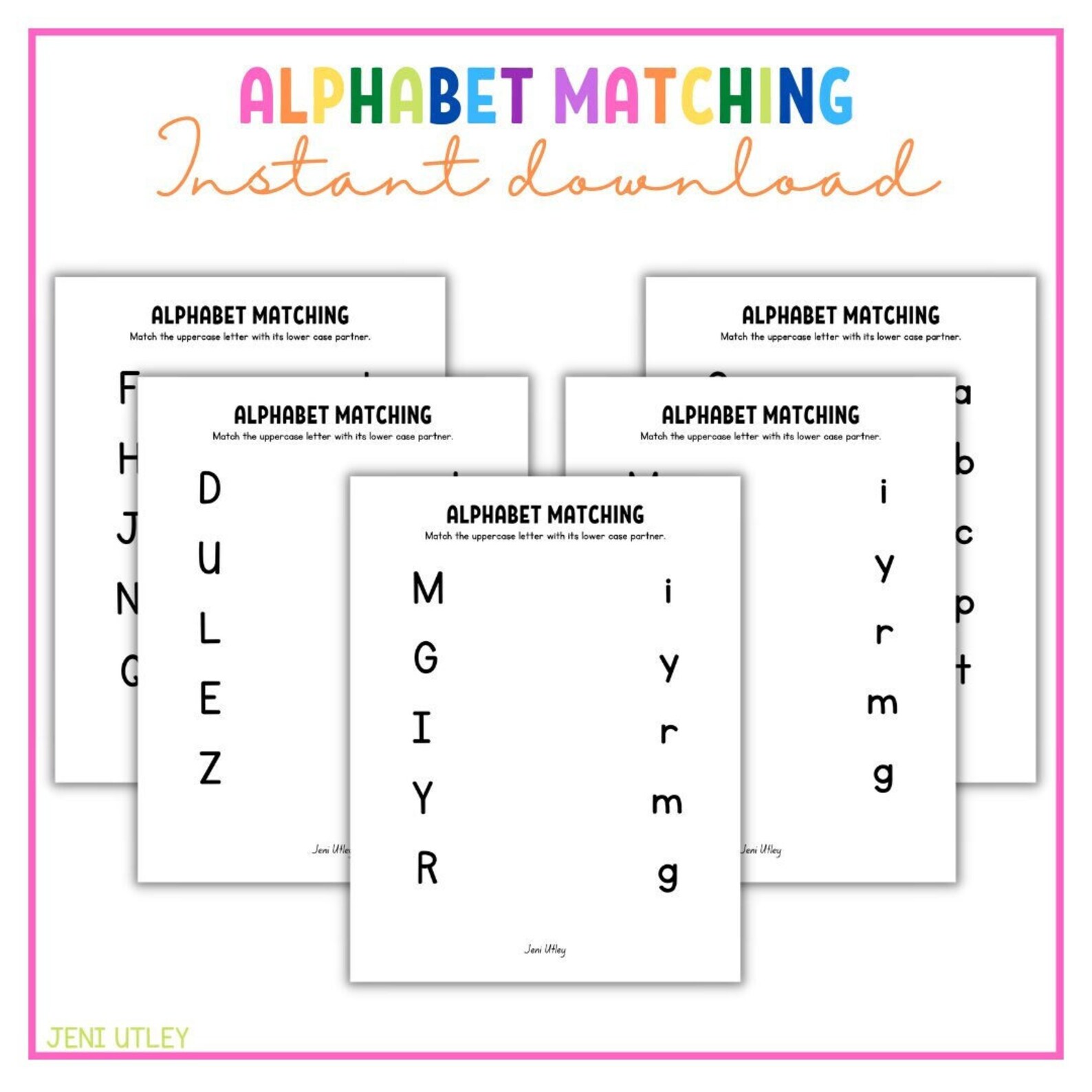 Uppercase and Lowercase Alphabet Matching | Alphabet Matching | Capital ...