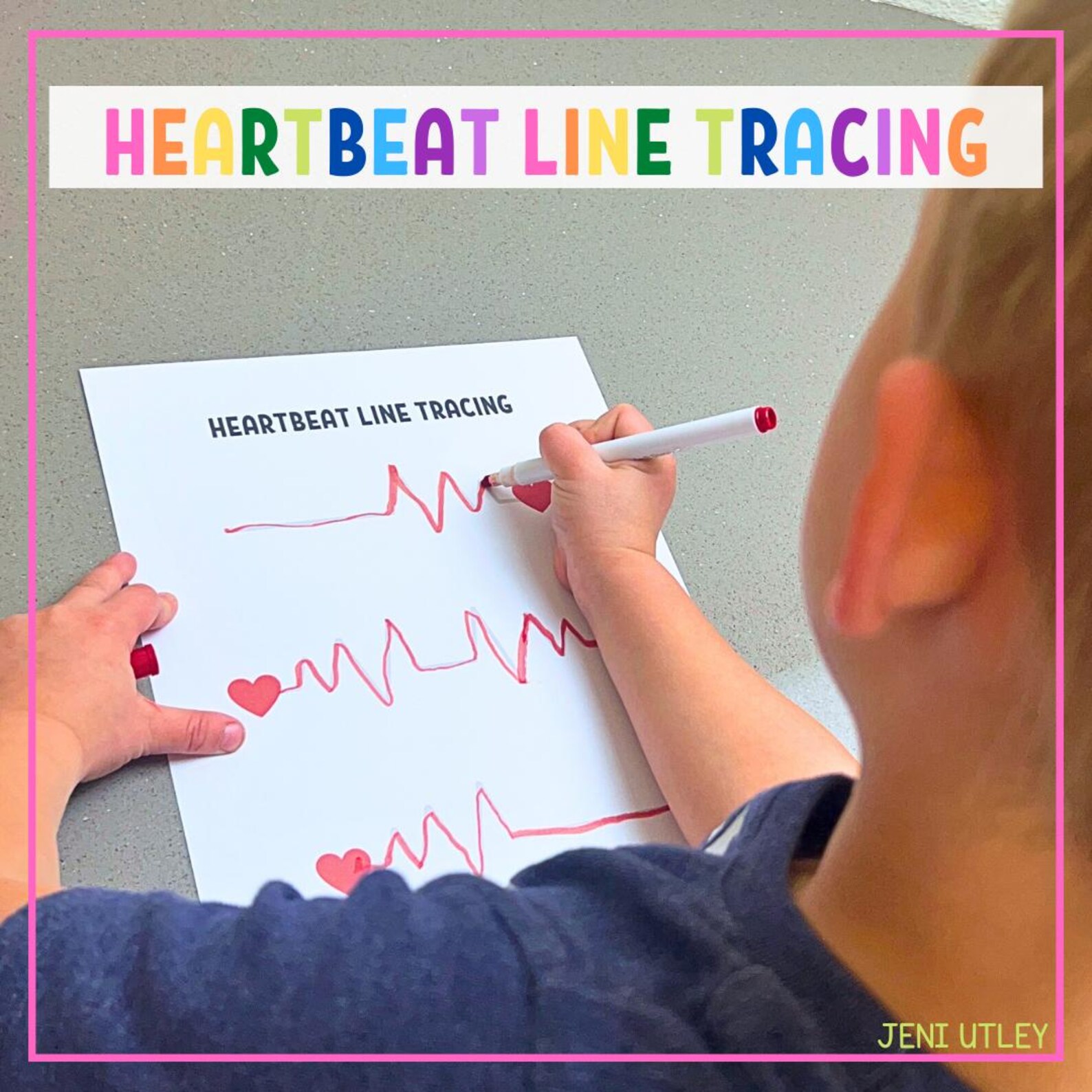Heartbeat Line Tracing Worksheet | Fine Motor Skills Practice ...