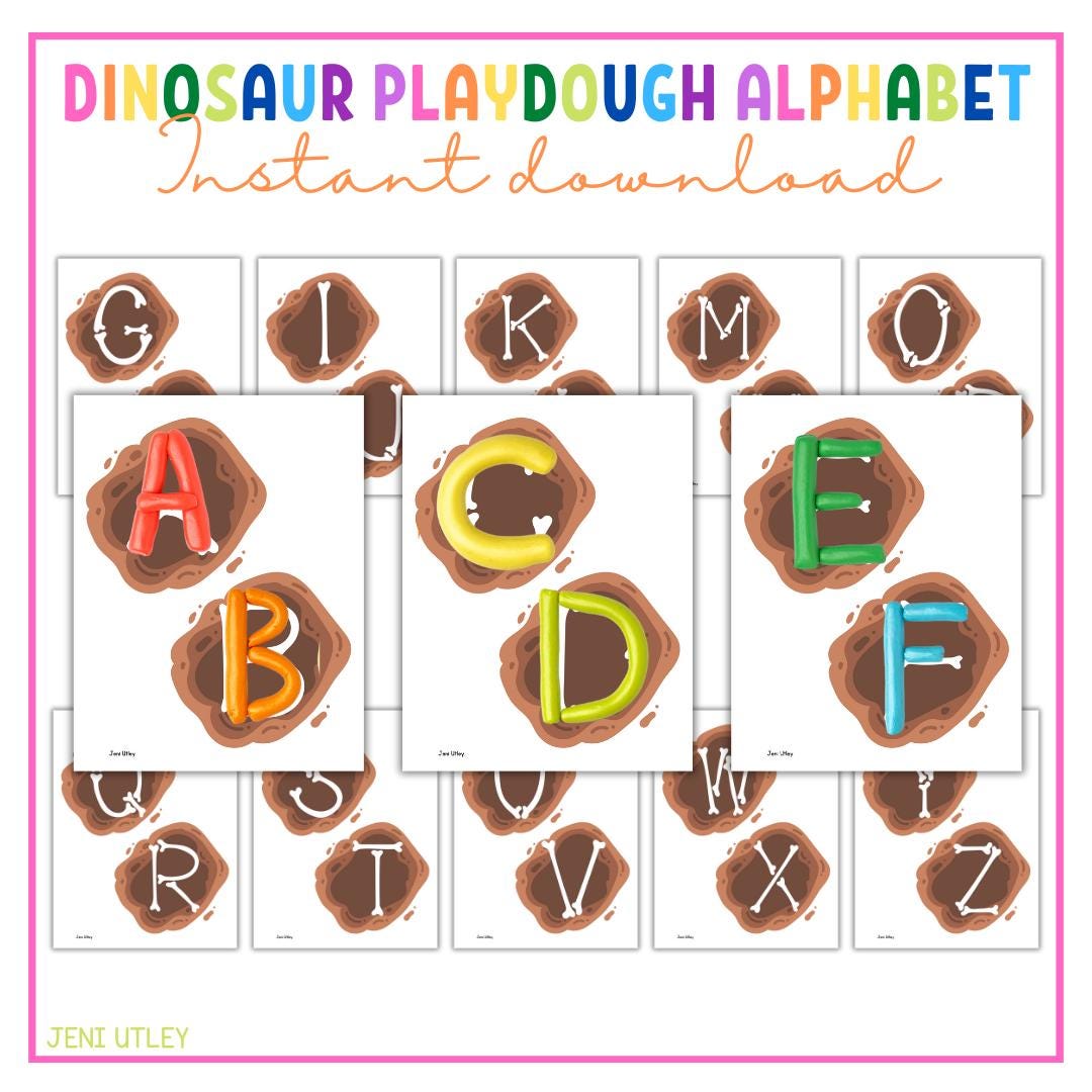 Dinosaur Playdough Alphabet | Preschool Activity - Etsy
