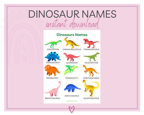 Dinosaur Names Dinosaurs Dinosaur Learning Learning | Etsy Canada