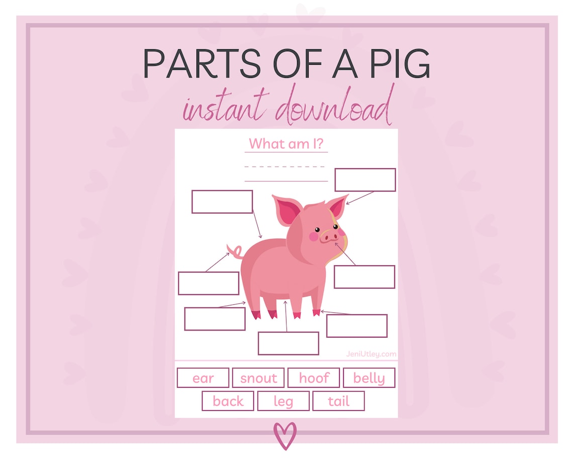 Label the Pig | Parts of a Pig | Learning Activity for Kids | Download ...
