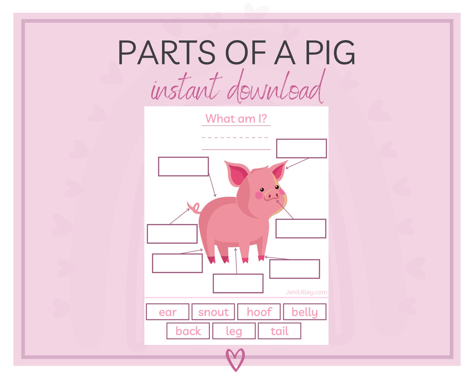 Label the Pig | Parts of a Pig | Learning Activity for Kids | Download ...
