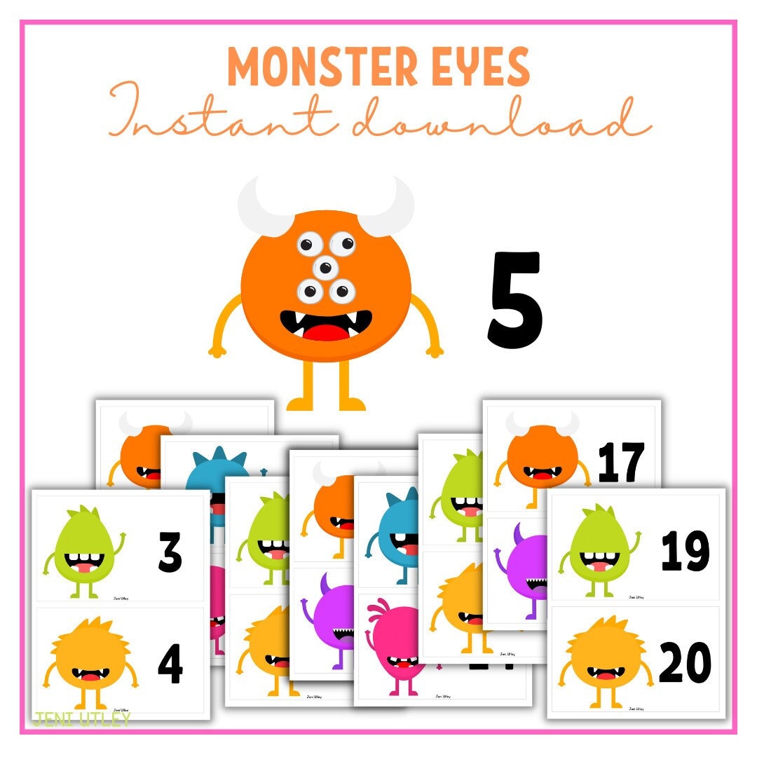 Monster Counting Activity Printable | Preschool Math Game With Googly ...