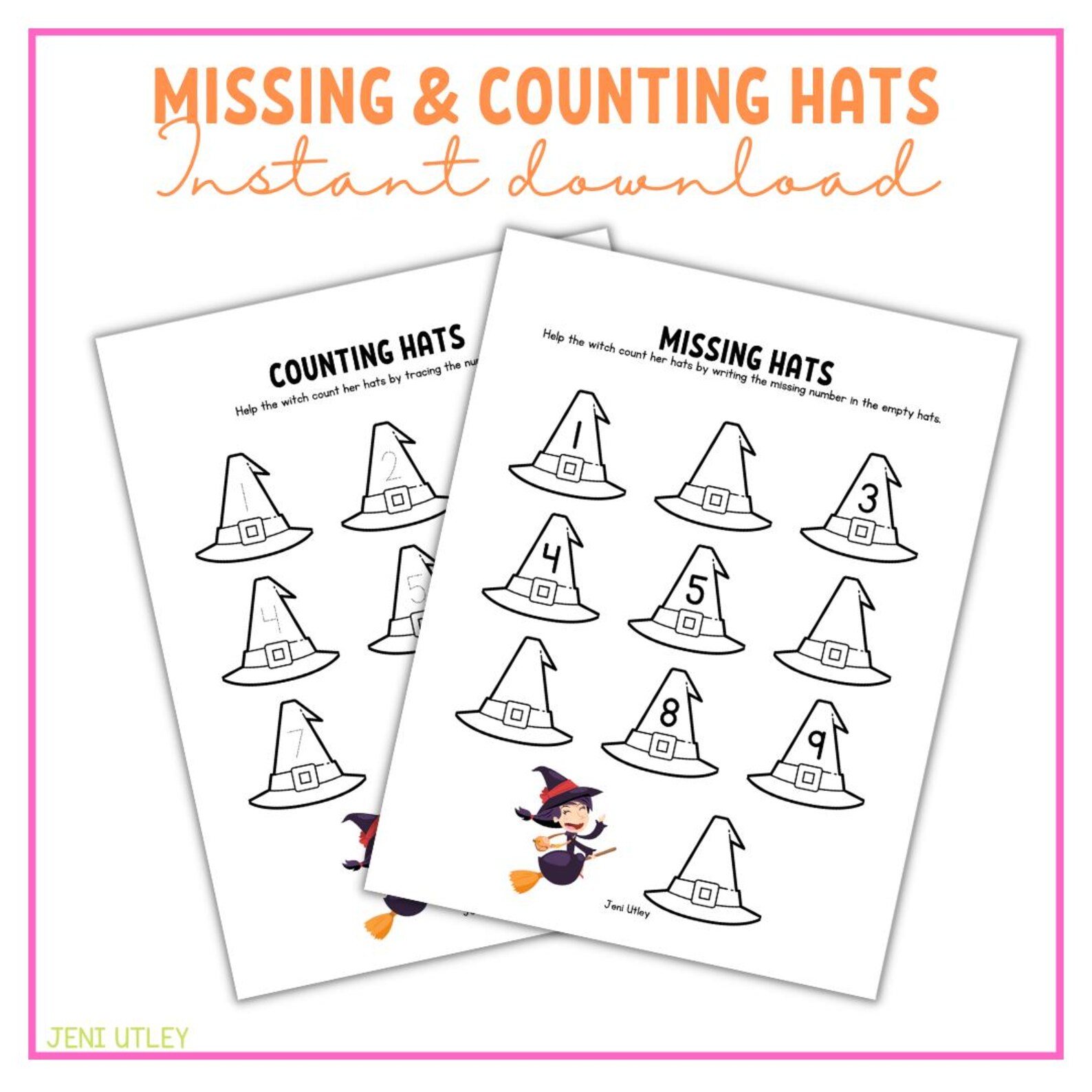Missing and Counting Witch Hats | Halloween Numbers and Counting ...