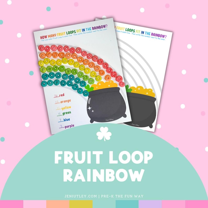 Fruit Loop Rainbow Counting Activity | Preschool Math, Color Sorting ...