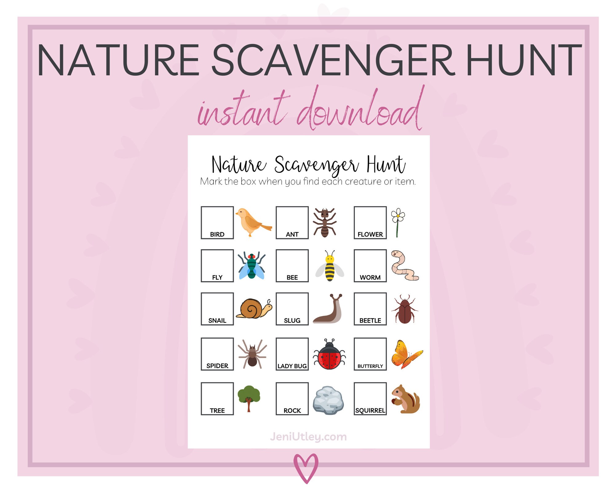 Kids Nature Scavenger Hunt Nature Scavenger Hunt Outdoor | Etsy
