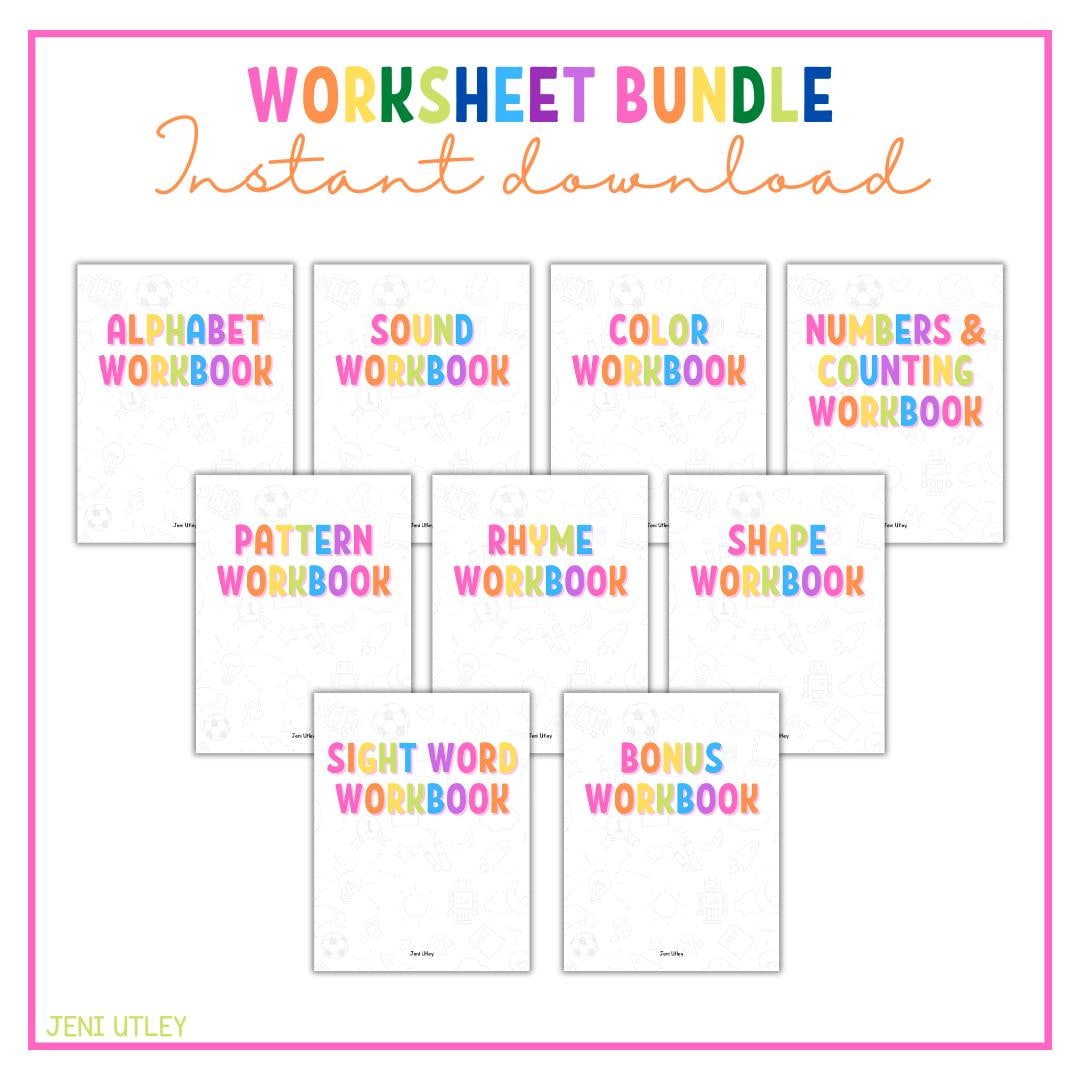 Preschool Worksheet Bundle - Etsy