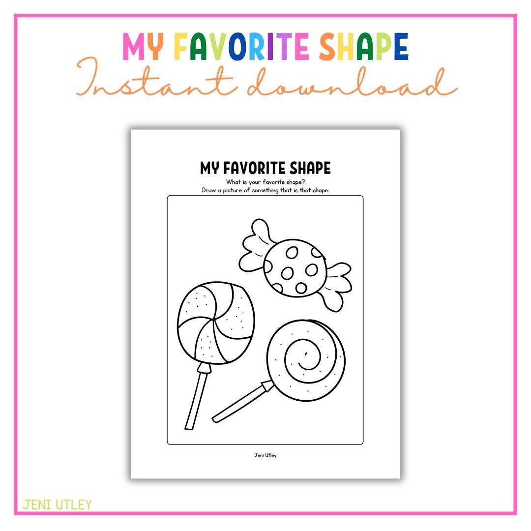 My Favorite Shape | Preschool Worksheet - Etsy