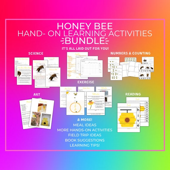 Bee Learning Activities for Kids Bees Workbook Fun | Etsy