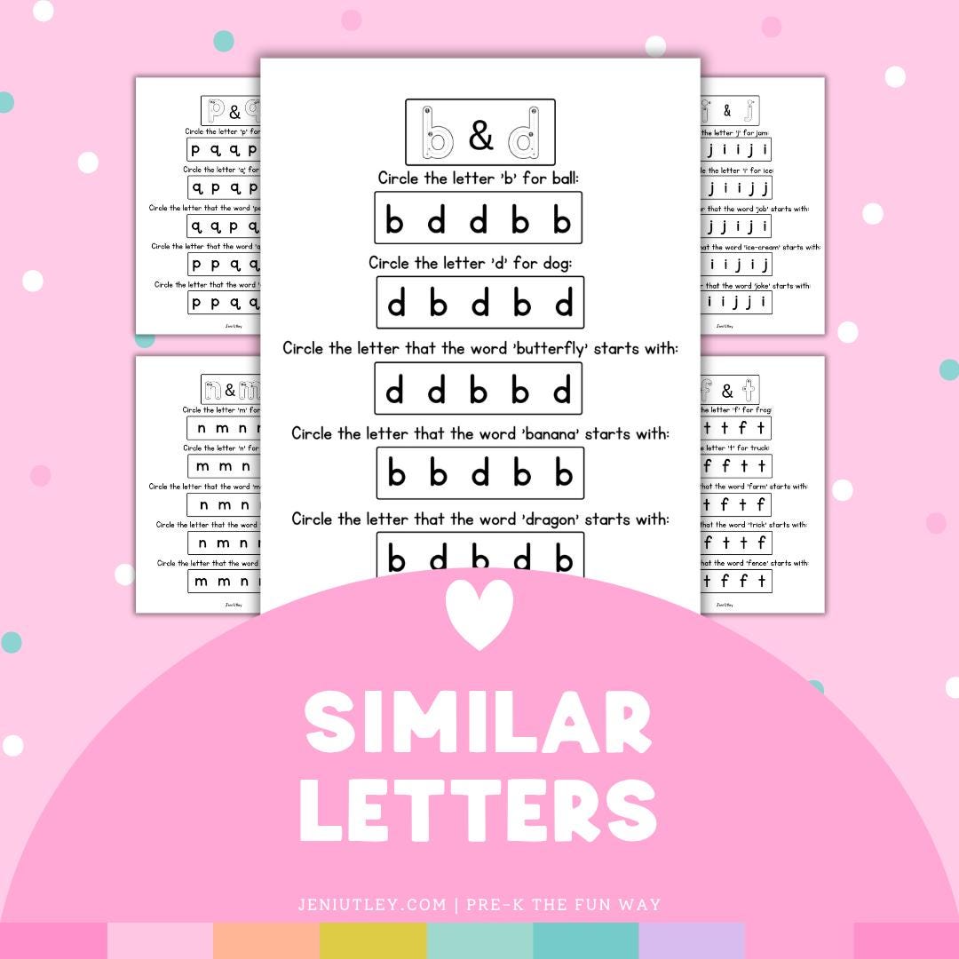 Alphabet Worksheets for Kids - Similar Letters - Determine the ...