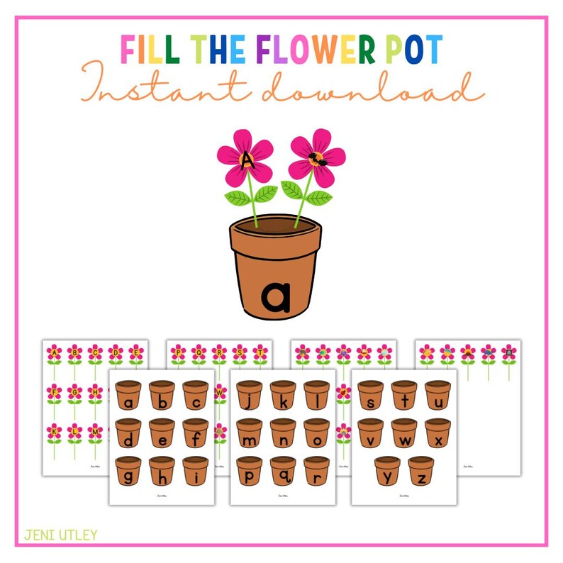 Fill the Flower Pot | Preschool | Alphabet | Letters | Sounds | Phonics ...