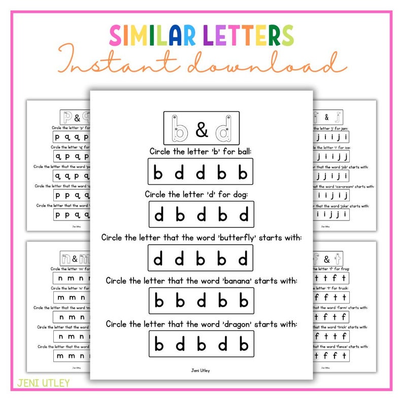 Alphabet Worksheets for Kids - Similar Letters - Determine the ...