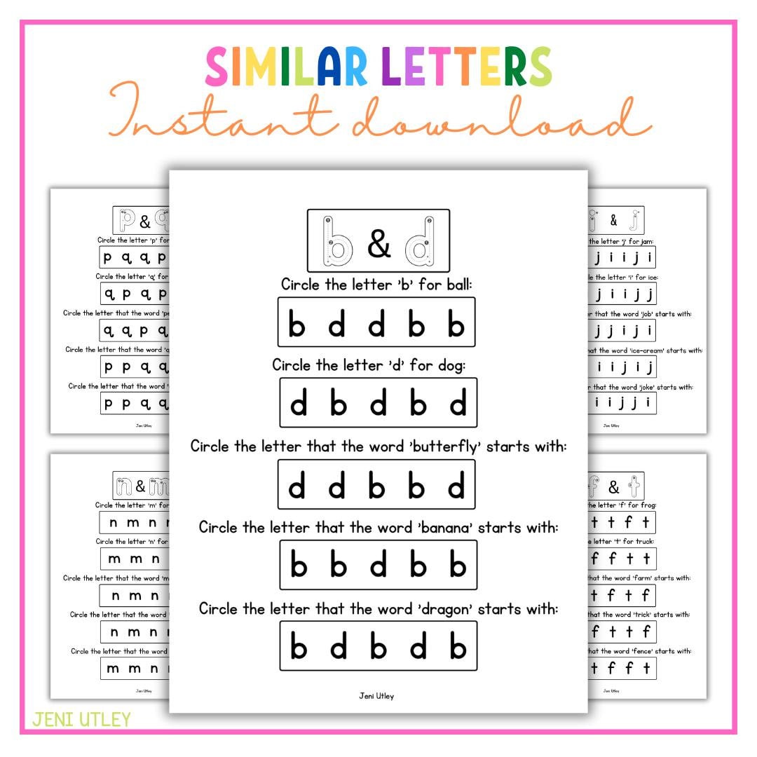 Alphabet Worksheets for Kids - Similar Letters - Determine the ...