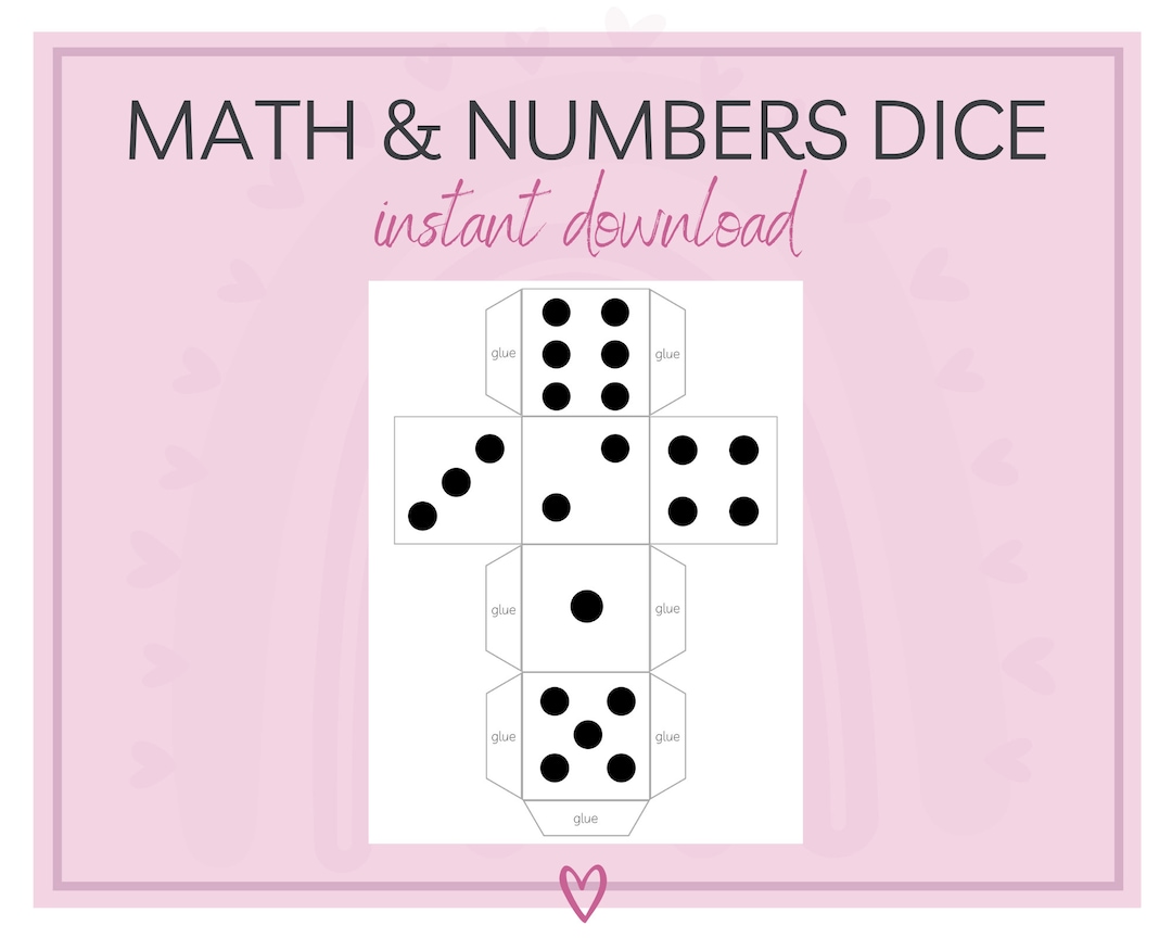 Printable Dice | Counting and Math | Learning Game | for Kids ...