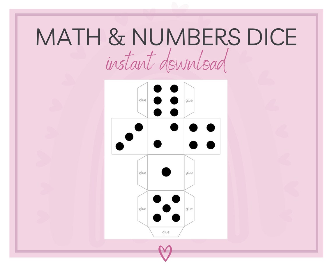 Printable Dice | Counting and Math | Learning Game | for Kids ...