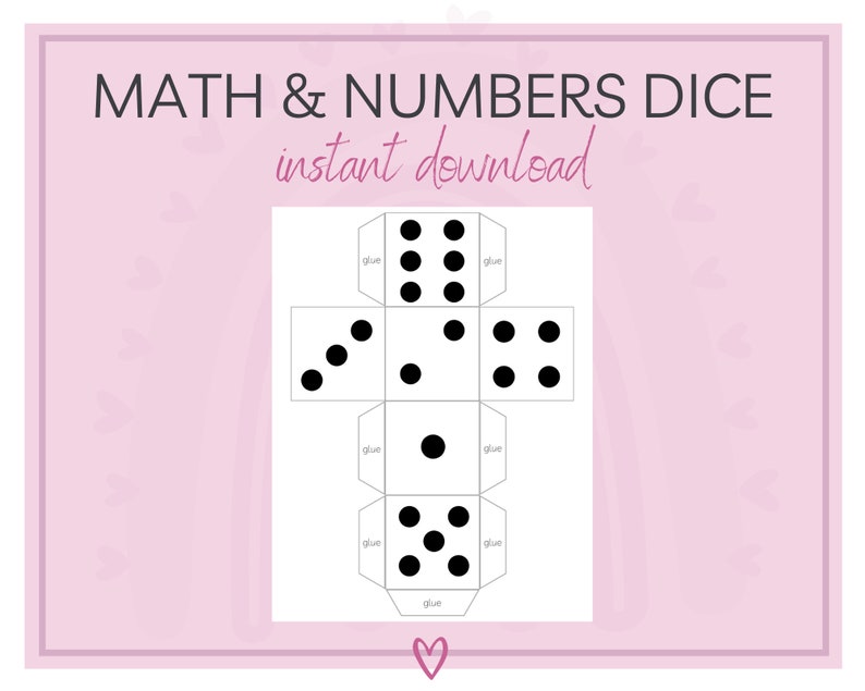 Printable Dice | Counting and Math | Learning Game | for Kids ...