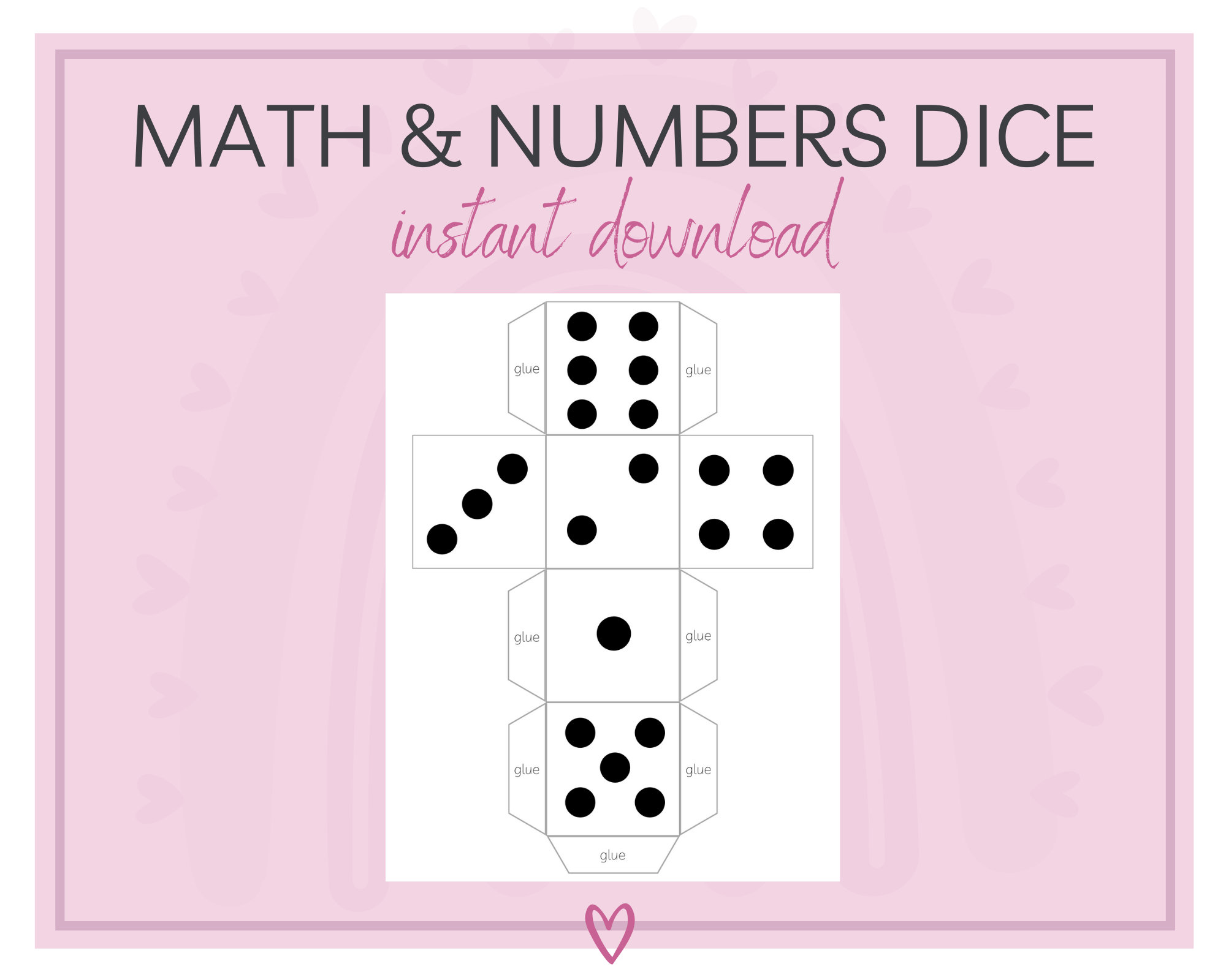 Printable Dice | Counting and Math | Learning Game | for Kids ...