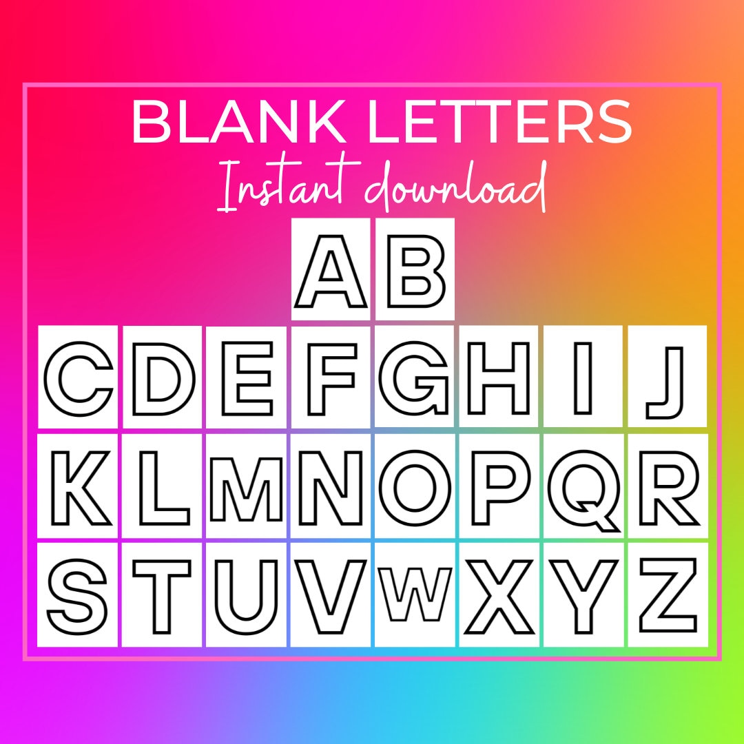 Blank Letters for Art Blank Letters Alphabet Art - Etsy
