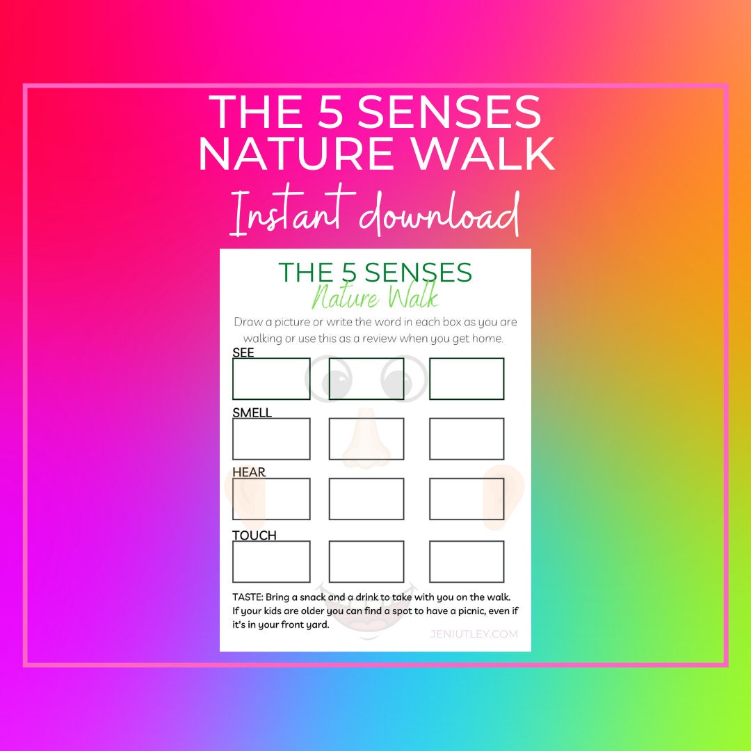 The Five Senses Nature Walk Scavenger Hunt - Get Outside and Learn! - Etsy