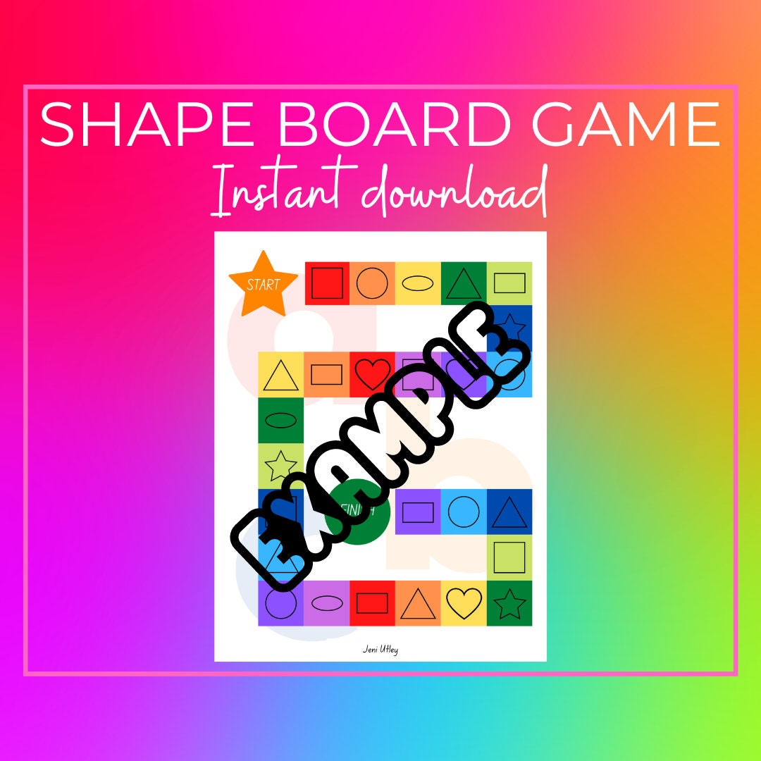 Shapes Board Game for Preschoolers - Etsy