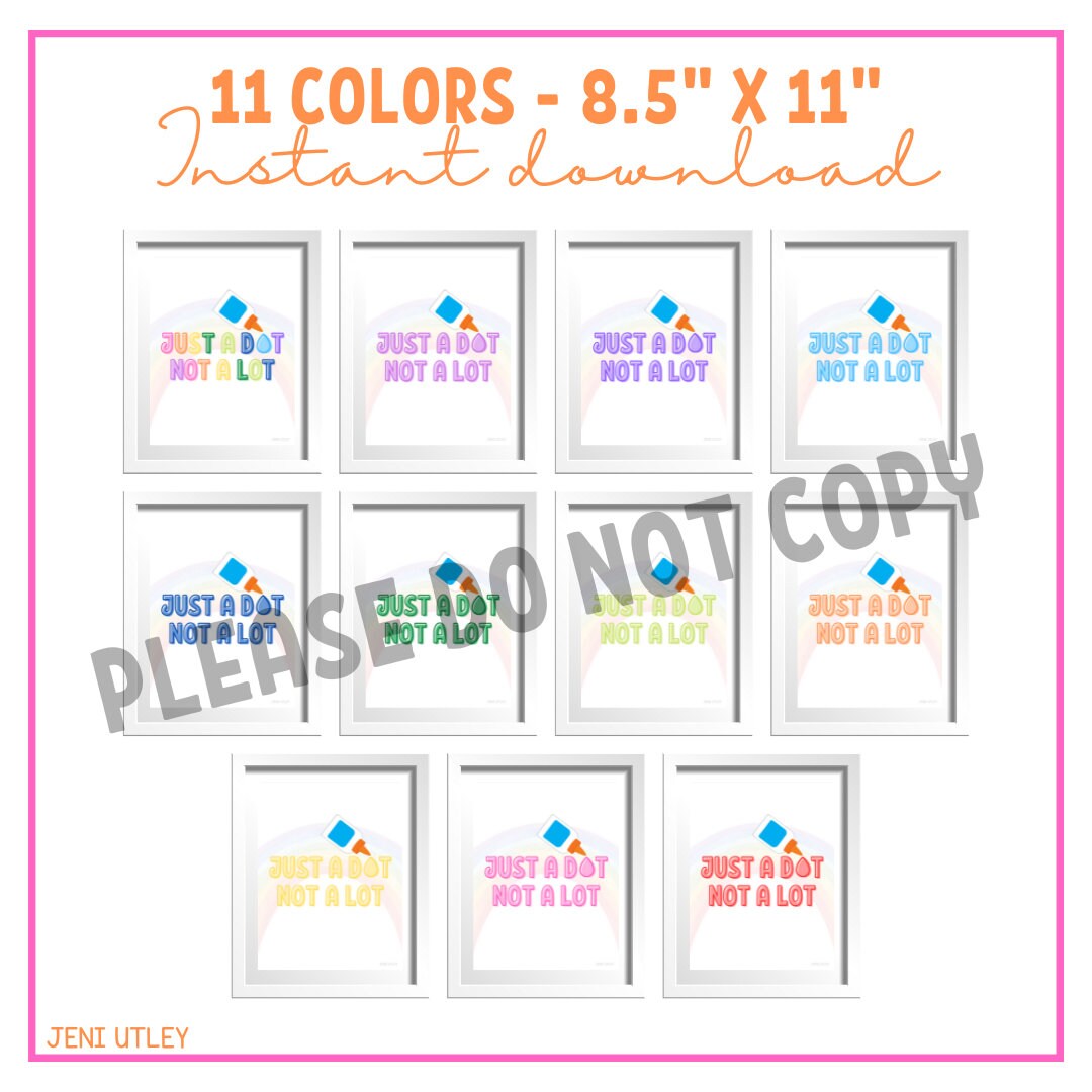 Preschool Classroom Poster Decor - Just a Dot, Not a Lot - Etsy