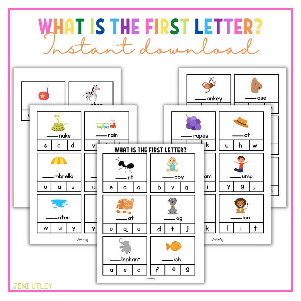 First Letter Sounds Activity | Preschool Homeschool (digital Download ...