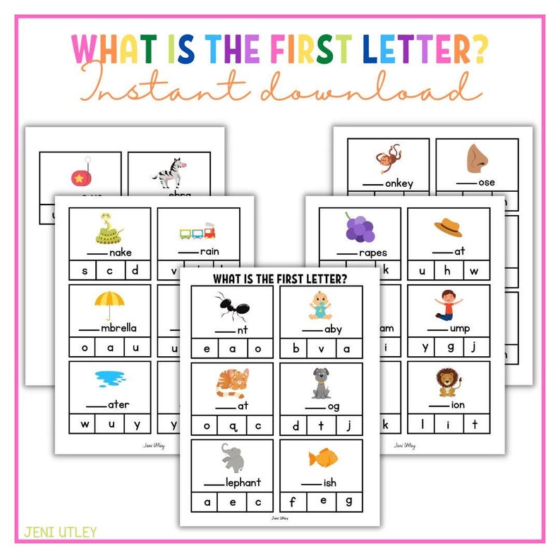 First Letter Sounds Activity | Preschool Homeschool (digital Download ...