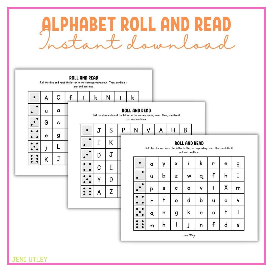 Roll and Read Alphabet Game | Dice Game | Alphabet Game | Preschool ...
