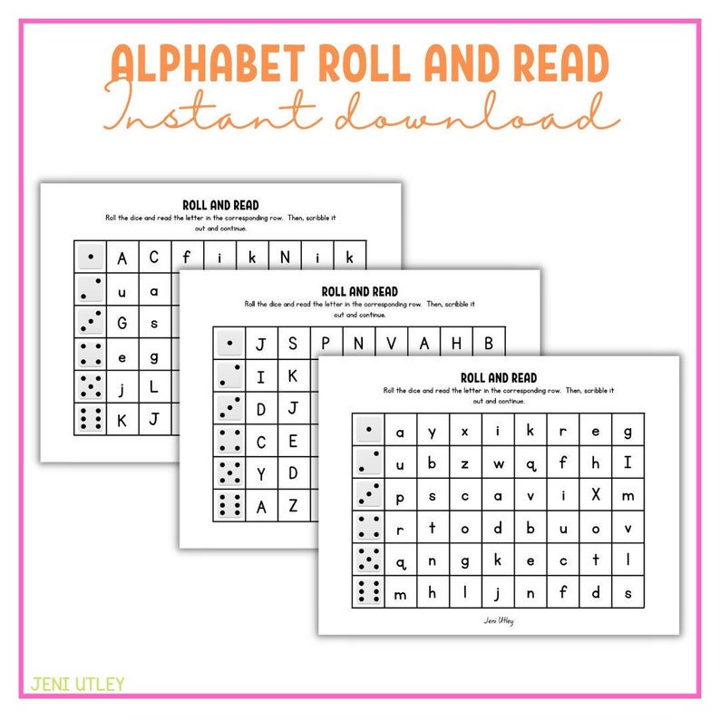 Roll and Read Alphabet Game | Dice Game | Alphabet Game | Preschool ...