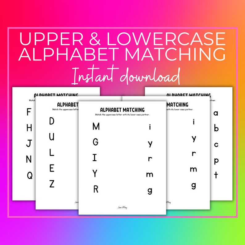 Uppercase and Lowercase Alphabet Matching Alphabet Matching - Etsy