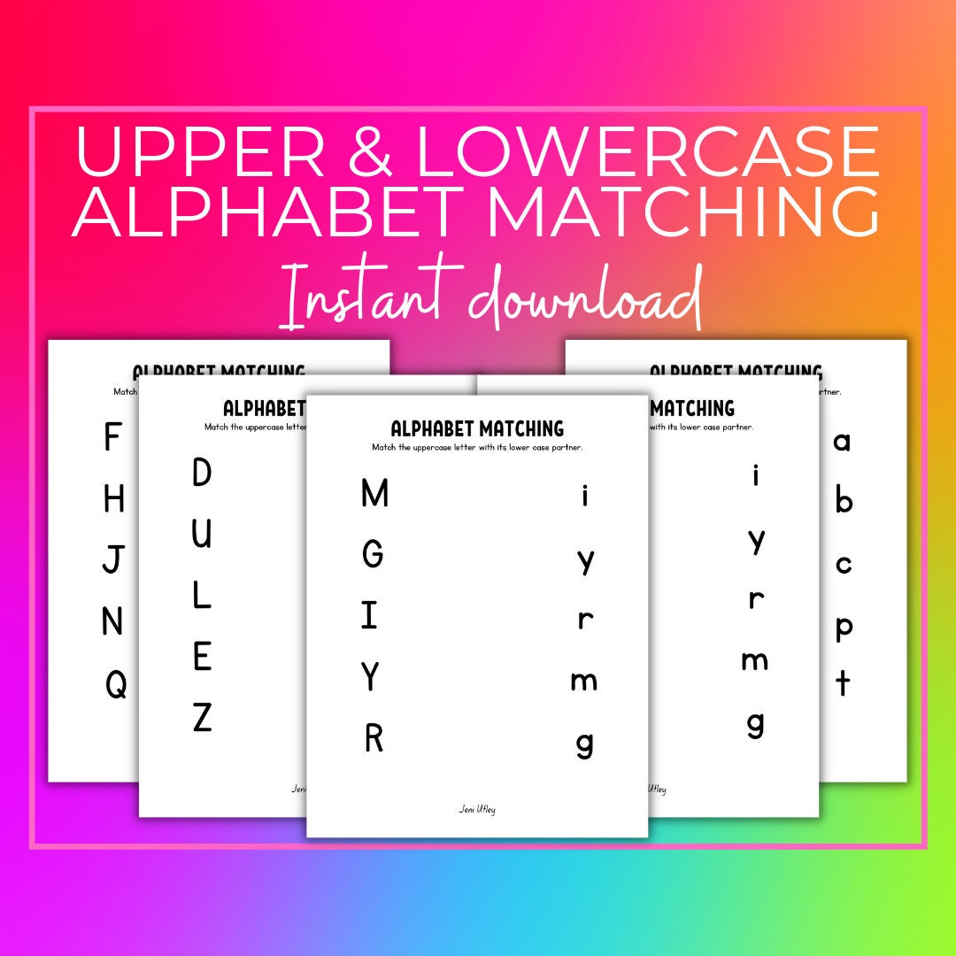 Uppercase and Lowercase Alphabet Matching Alphabet Matching - Etsy