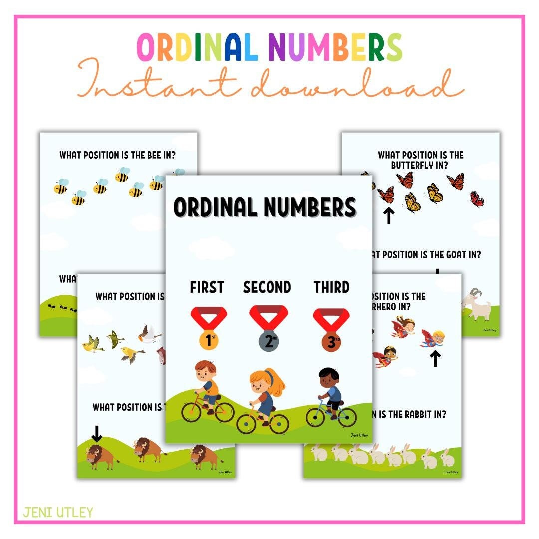 Ordinal Numbers | Preschool Worksheet - Etsy