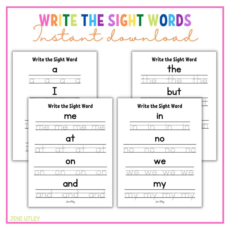 Write the Sight Words | Sight Words Writing | Sight Words Practice ...