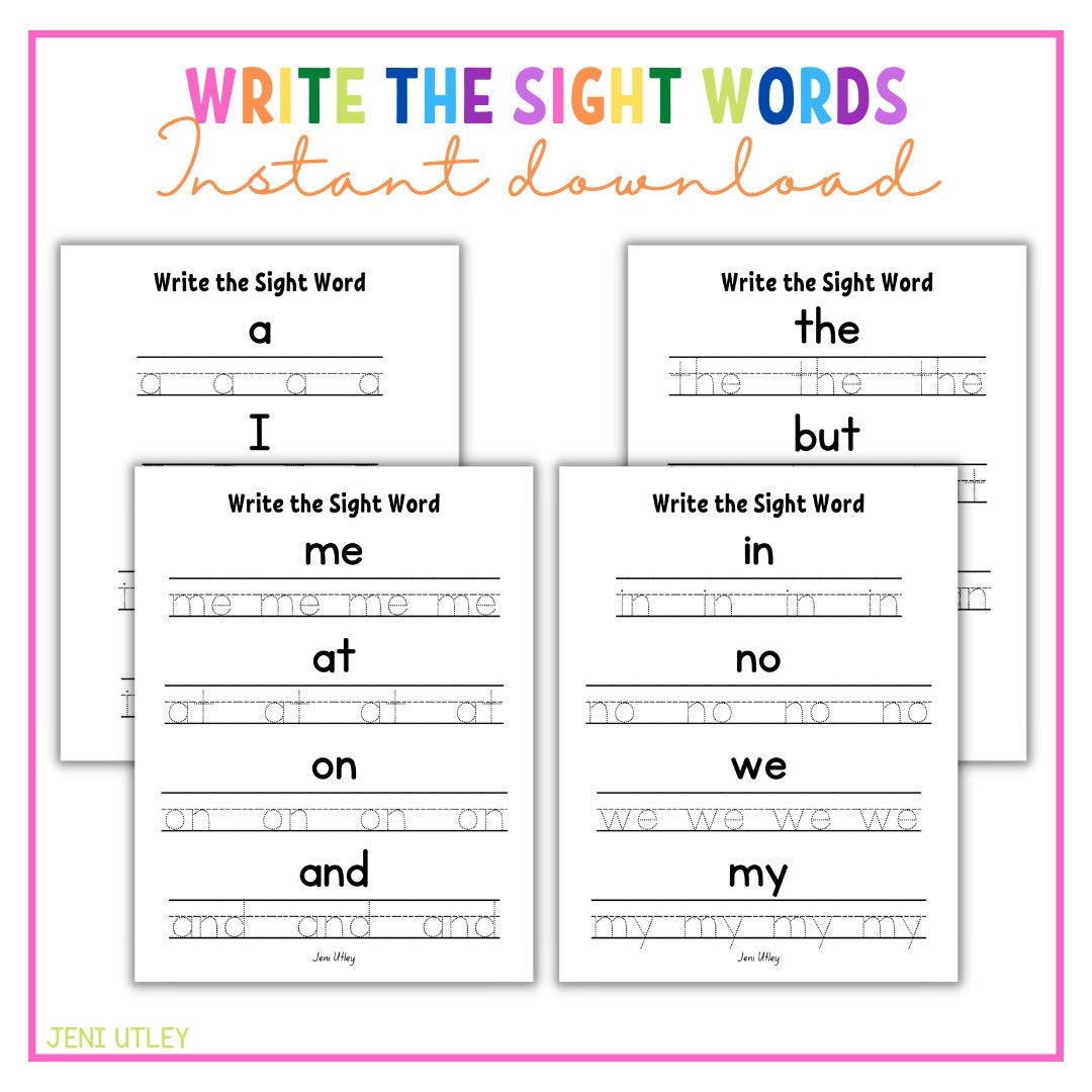 Write the Sight Words | Sight Words Writing | Sight Words Practice ...