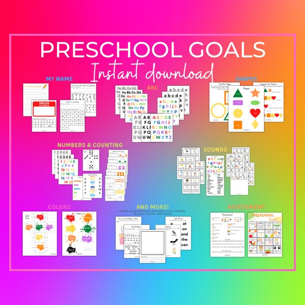 Preschool Assessment Worksheets - Etsy
