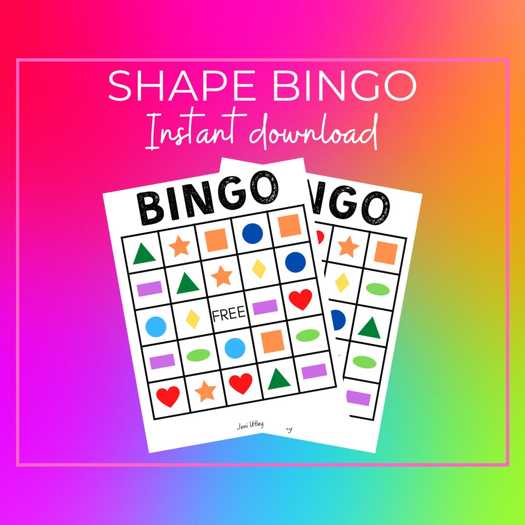 Shape Bingo for Preschoolers - Etsy