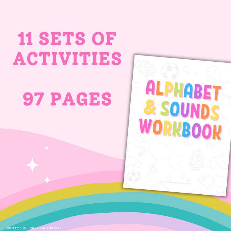 Alphabet and Sound Workbook for Preschool – 97 Printable Pages, 11 ...